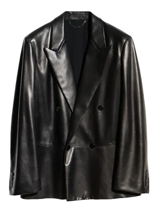 Gucci Soft Nappa Double-breasted Jacket - Black