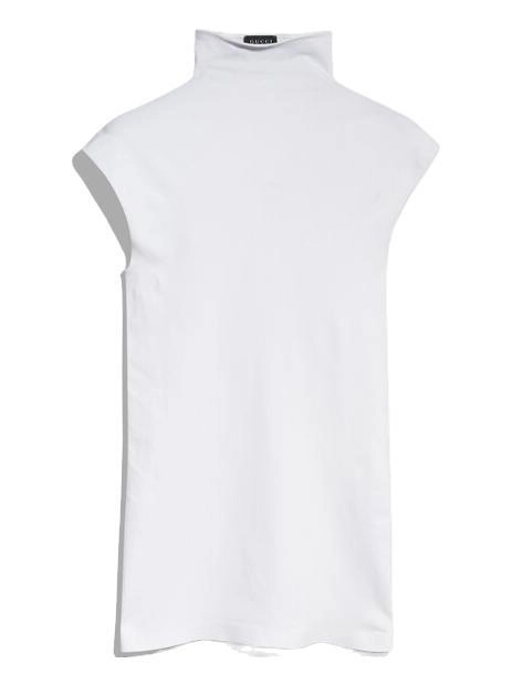 Gucci Seamless Stretch Nylon Jersey Turtleneck Tank Top - White