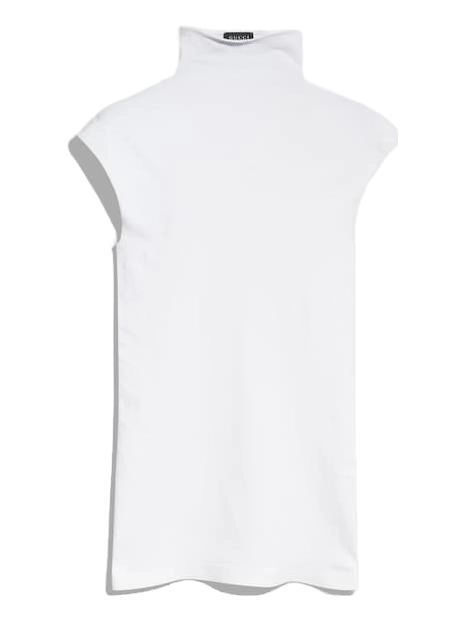 Gucci Seamless Stretch Nylon Jersey Turtleneck Tank Top - White