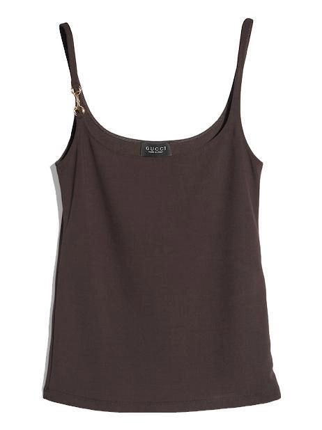 Gucci Viscose Crêpe Jersey Top With Horsebit Detail - Brown