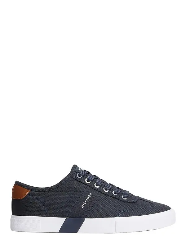 Tommy Hilfiger Canvas Low-top Sneakers With Cushioned Footbed - Navy