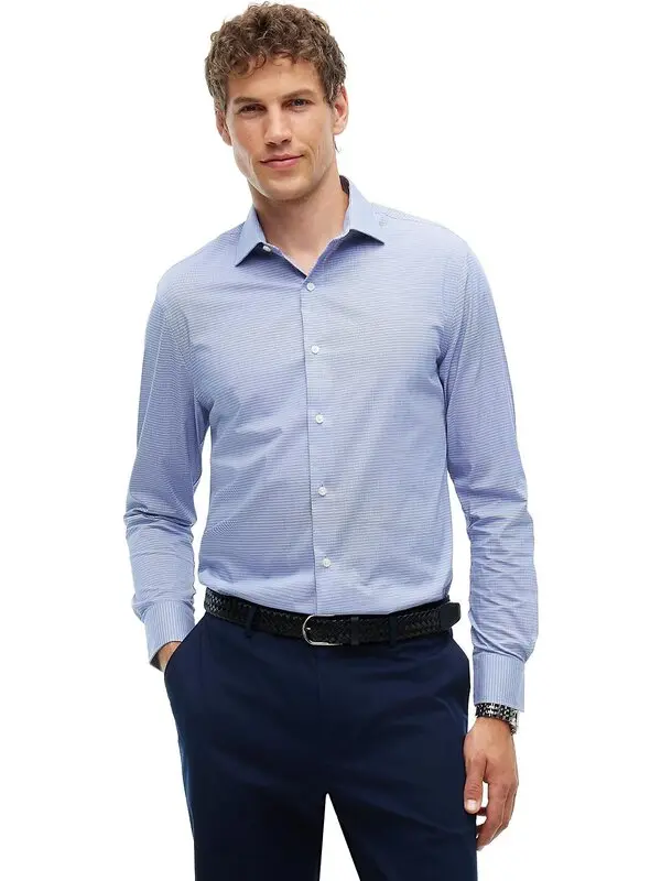 Tommy Hilfiger Regular Fit Thflex Check Dress Shirt 16/32 - Blue