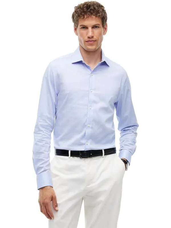 Tommy Hilfiger Slim Fit Thflex Geo Print Dress Shirt 14.5/32 - Blue