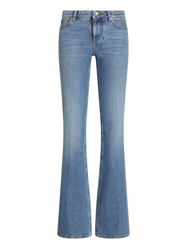 Dolce & Gabbana Multi-colored Flared Denim Trousers - Multicolor