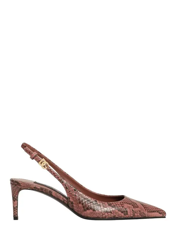 Dolce & Gabbana Python Skin Slingbacks - Pink