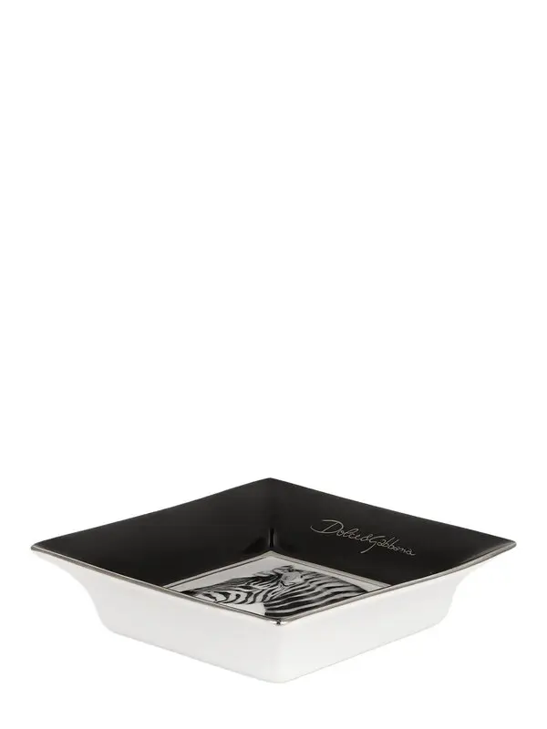 Dolce & Gabbana Porcelain Trinket Tray With Zebra Motif - Multicolor