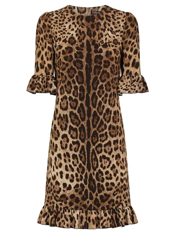 Dolce & Gabbana Leopard-print Cady Dress - Multicolor