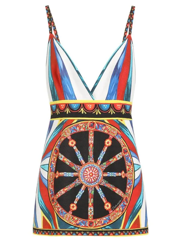 Dolce & Gabbana Carretto-print Fabric Short Dress - Multicolor
