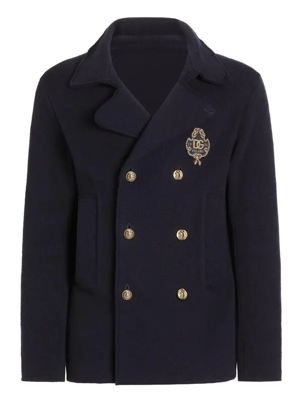 Dolce & Gabbana Double-breasted Virgin Wool Jacket - Blue