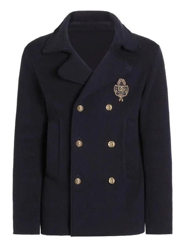 Dolce & Gabbana Double-breasted Virgin Wool Jacket - Blue