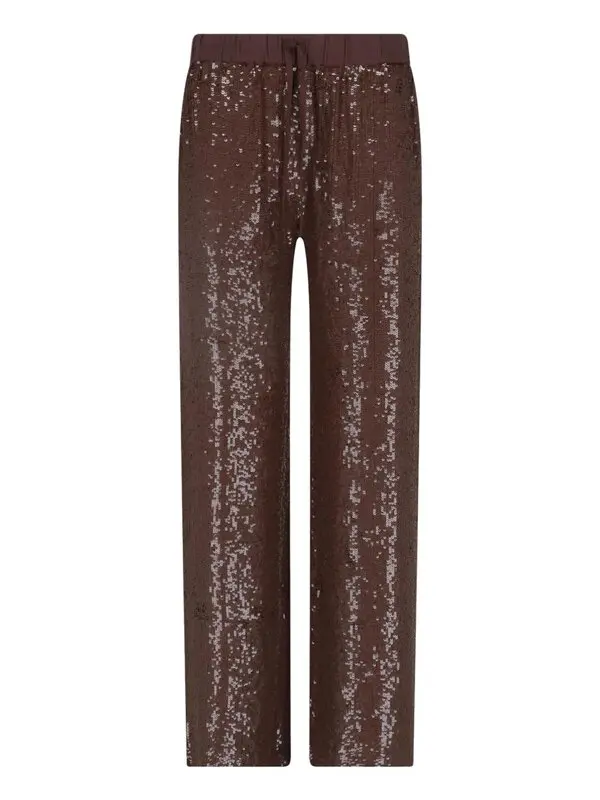 P.a.r.o.s.h Sequined Straight Leg Pants - Brown