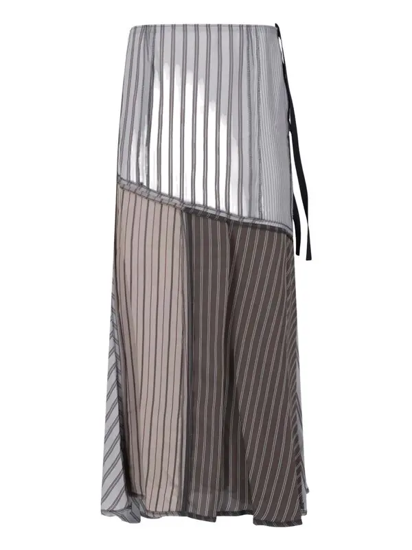 MAISON MARGIELA Patchwork Midi Skirt - Gray