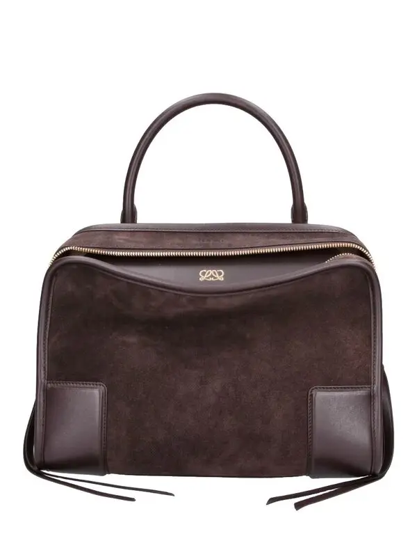 Loewe Amazona 180 Medium Suede Bag - Brown