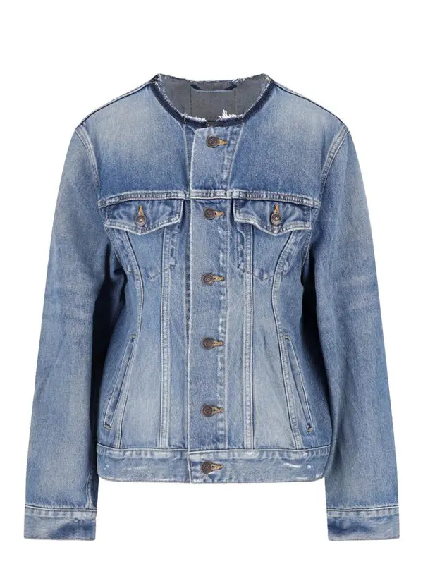Balenciaga Hourglass Denim Jacket - Blue
