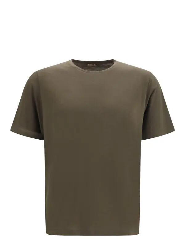 Loro Piana Evo T-shirt In Sik And Cotton Mae - Green