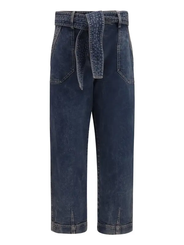 Giorgio Armani Wide-leg Jeans With Belt - Blue