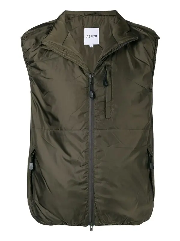 Aspesi Zip-up Vest - Black