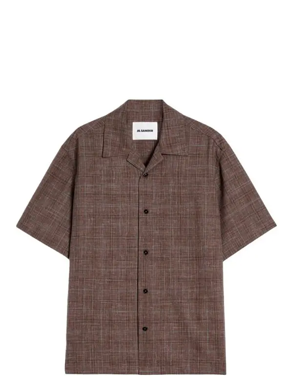 JIL SANDER Checked Short Sleeved Shirt - Arrowroot