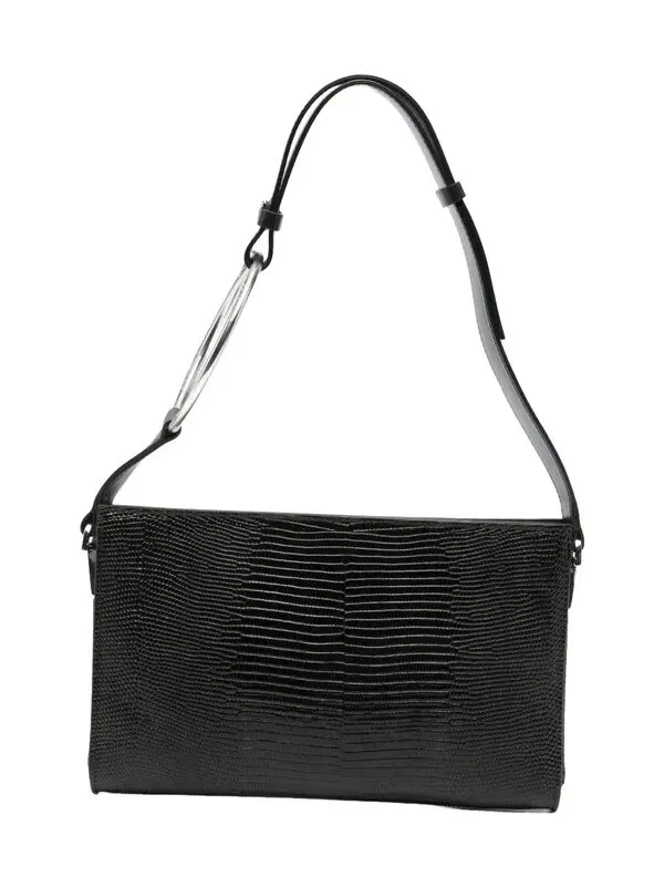 DONDUP Ring-handle Lizard-effect Tote Bag - Black