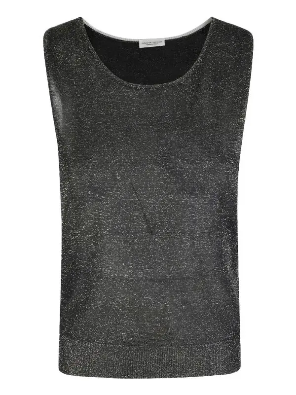 ROBERTO COLLINA Metallic Effect Scoop Neck Sleeveless Top - Grey