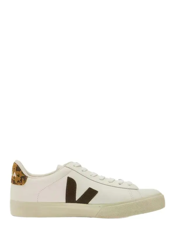 VEJA Campo Leather Sneakers With Leopard Print Heel - Neutrals