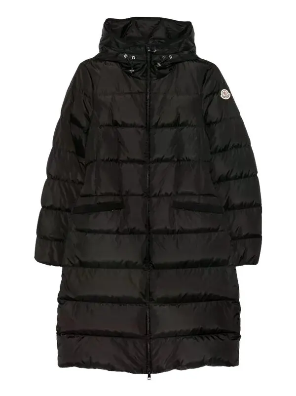 Moncler Quilted Hooded Coat - Black