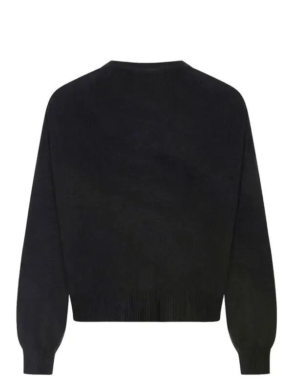 LISA YANG Crew Neck Sweater With Ribbed Trim - Black