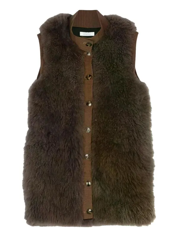 LISKA Sleeveless Cashmere Coat - Brown