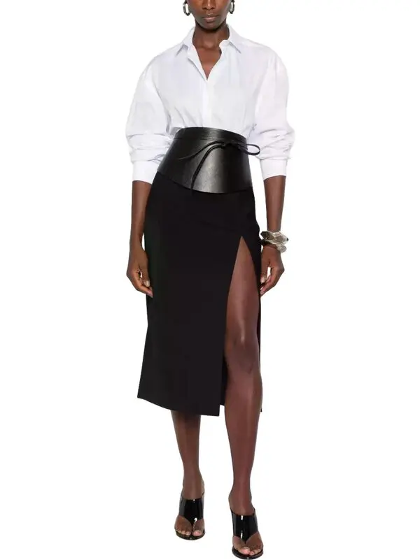 DONDUP Side-slit Midi Skirt - Black