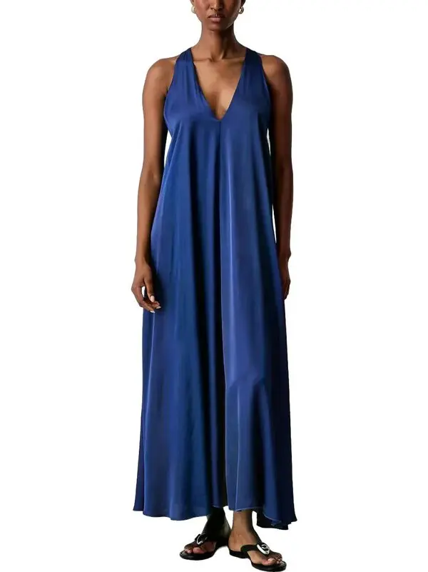 HAVEONE V-neck Racerback Maxi Dress - Blue