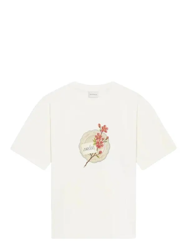 Drole De Monsieur Drôle Porcelaine Cotton T-shirt - Neutrals