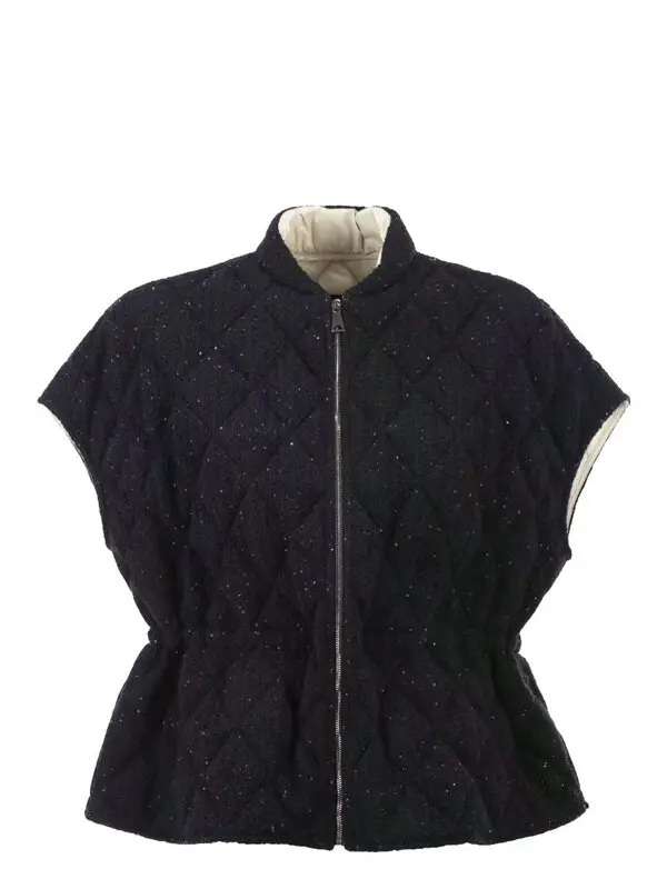 Fabiana Filippi Embellished Quilted Gilet - Blue