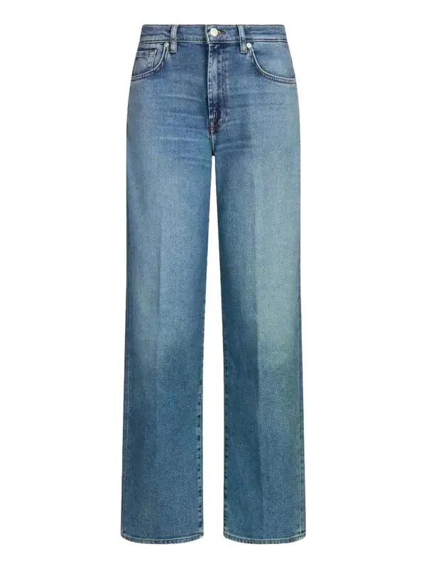 7 For All Mankind Stovepipe Straight-leg Jeans - Blue