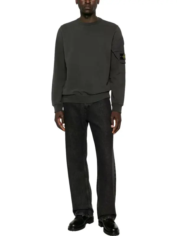 Stone Island Sleeve-pocket Ribbed-trim Sweatshirt - Grey