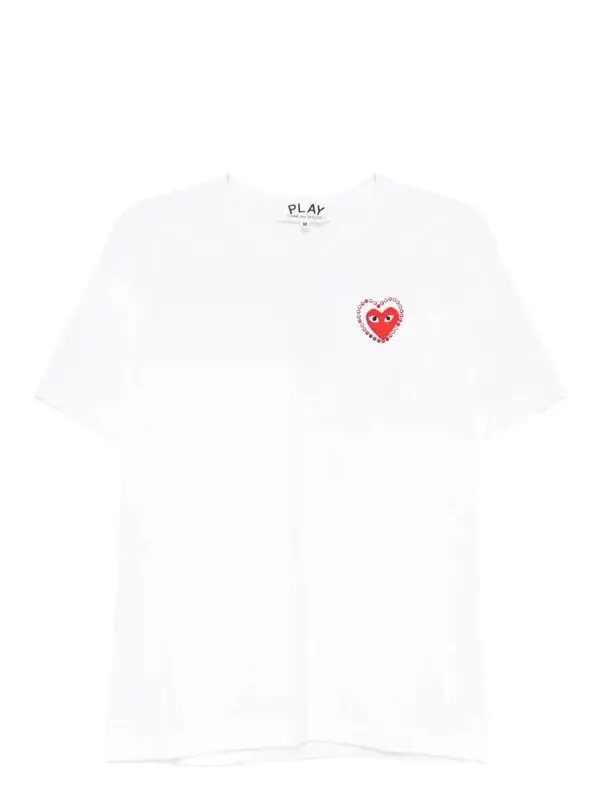 Comme Des Garçons Heart-detail T-shirt - White