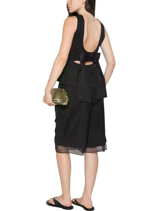 MOUTAKI Bow Detail Peplum Blouse - Black