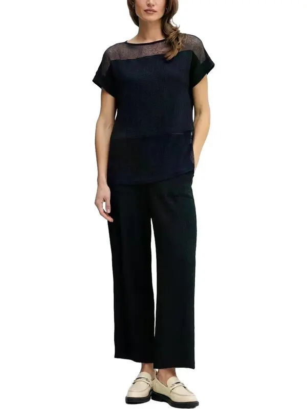 Joseph Ribkoff Crinkled Effect Drawstring Palazzo Pants - Blue