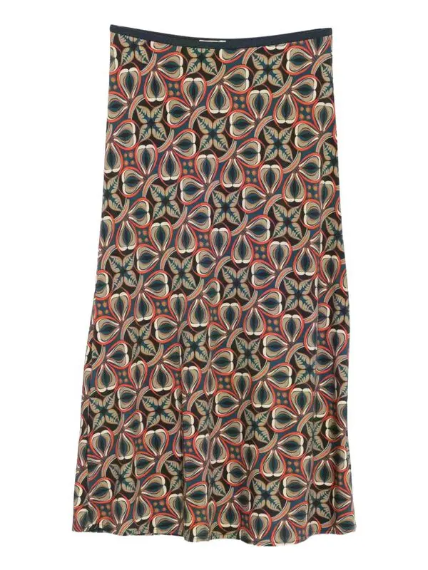 SIYU Geometric Print Midi Skirt - Blue