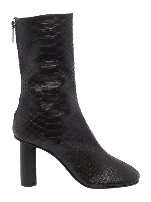 Paris Texas Python-effect Ankle Boots - Black
