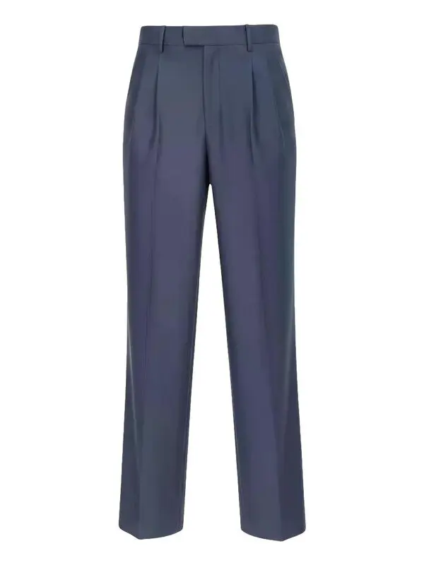 Isaia Pleated Tailored Trousers - Blue