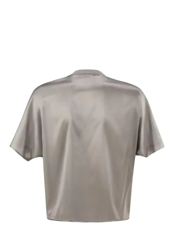 Peserico Lurex-knit Trim T-shirt - Grey