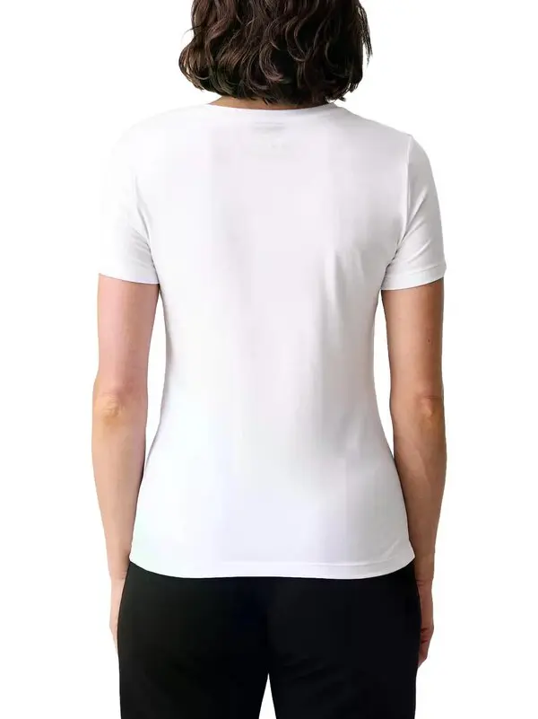 EA7 Logo Embellished T-shirt - White