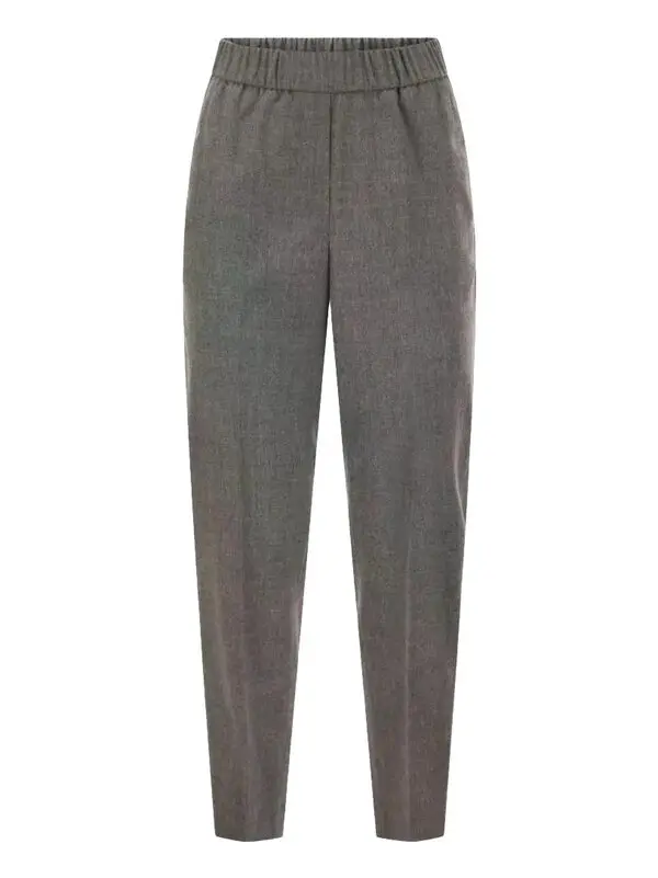 Peserico Elasticated Waistband Tapered Trousers - Grey