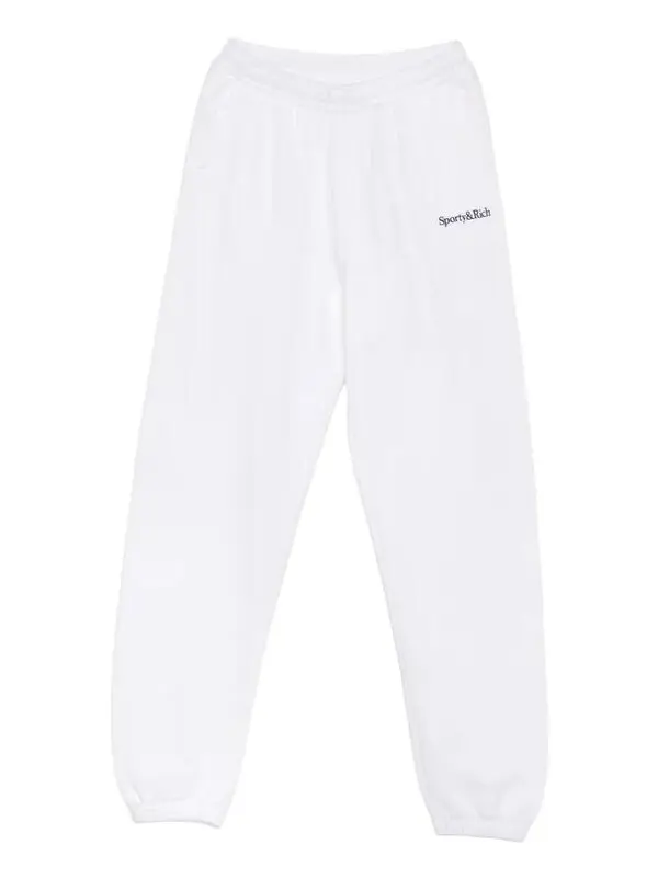 SPORTY & RICH Logo Embroidered Track Pants - White