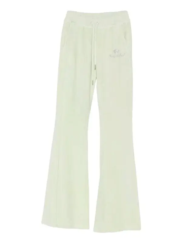 SPORTY & RICH Embellished Flared Track Pants - Green