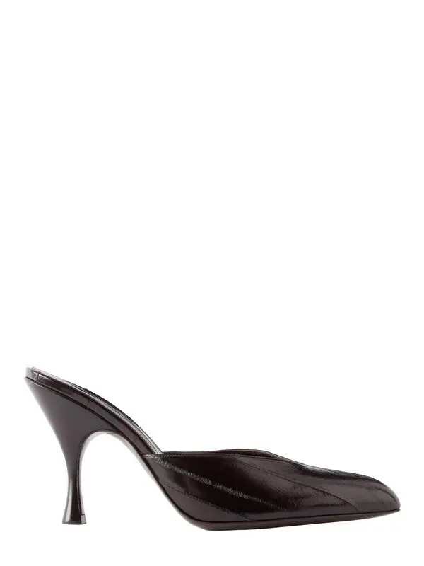 HERBERT LEVINE Textured-leather Pumps - Dark Brown