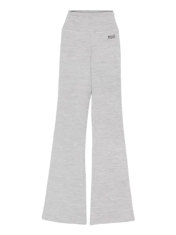 SPORTY & RICH Logo-print Flared Leggings - Grey