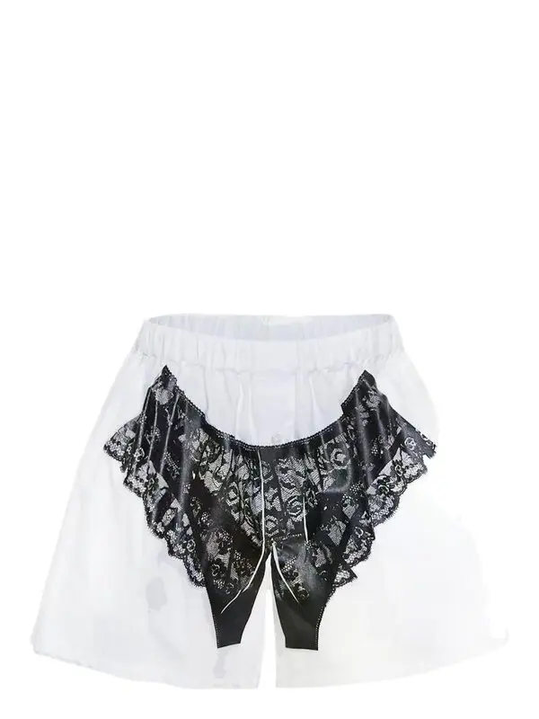 Vaquera Trompe L'oeil Print Shorts - White