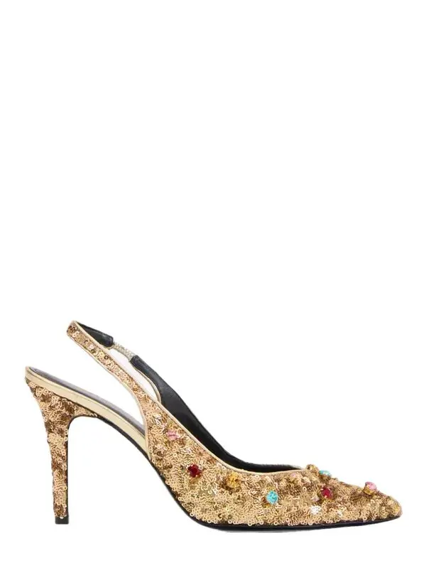 Isabel Marant Étoile Embellished Sequin Slingback Pumps - Gold