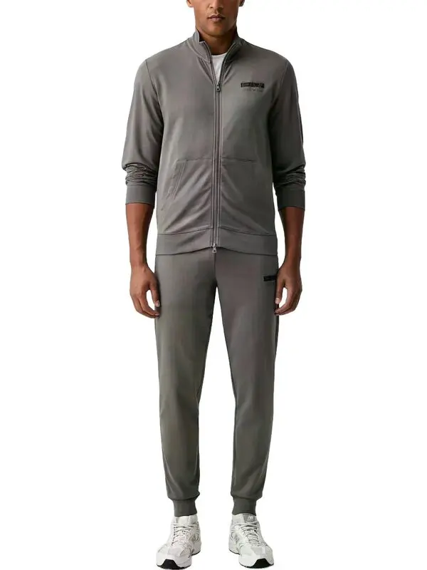 EA7 Logo-print Zip-up Sweater - Grey